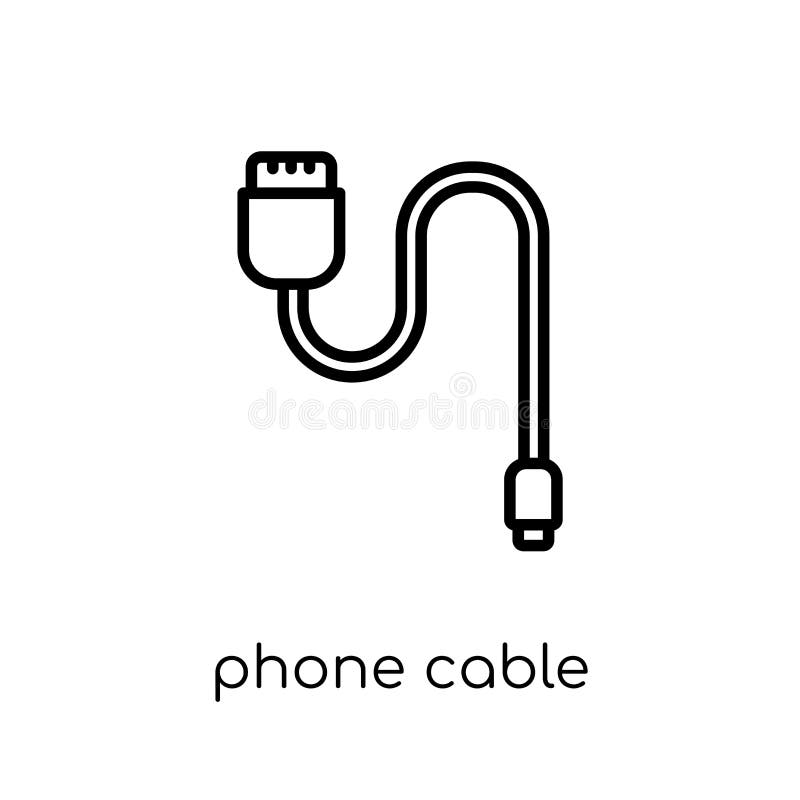 Phone Cable Icon. Trendy Modern Flat Linear Vector Phone Cable I Stock ...