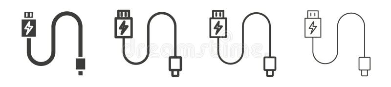Phone Cable Icon Vector Set on White Background Stock Vector ...