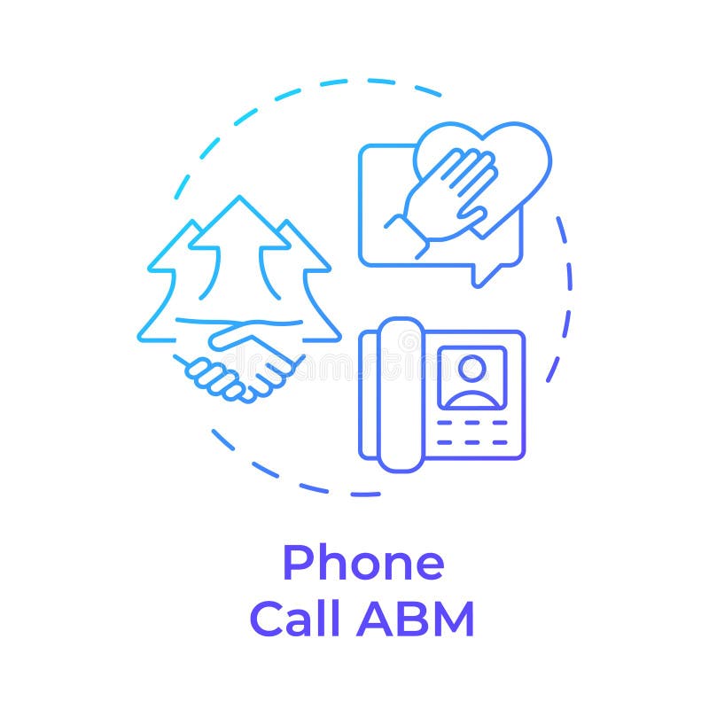 Phone Call Abm Blue Gradient Concept Icon Stock Vector - Illustration ...
