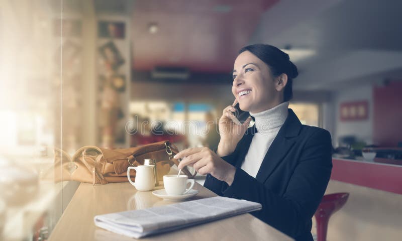 Phone call at the bar stock image. Image of cafe, happiness - 50970019