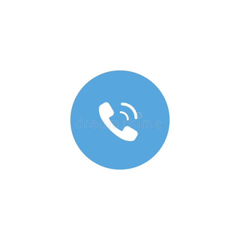 Phone, Call Button Icon in Flat Style Stock Vector - Illustration of ...