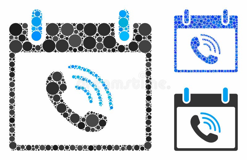 Phone Call Calendar Day Mosaic Icon of Spheric Items Stock Illustration ...