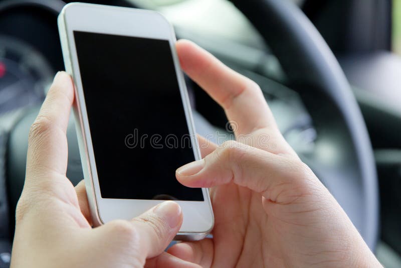 Phone call in the car. stock photo. Image of call, equipment - 57251352
