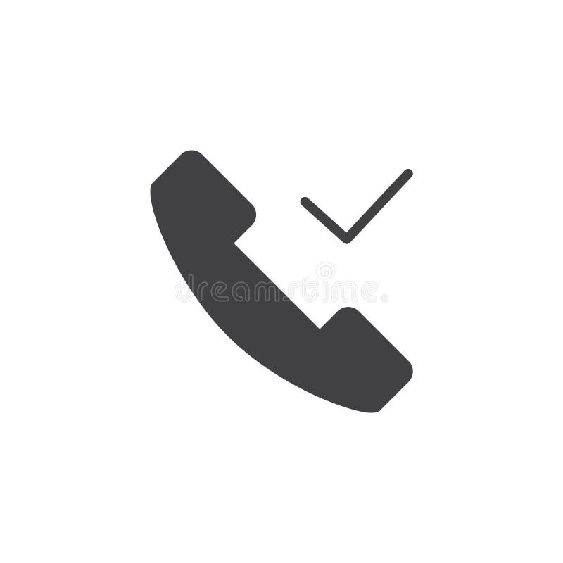 Phone Call Check Mark Vector Icon Stock Vector - Illustration of ...