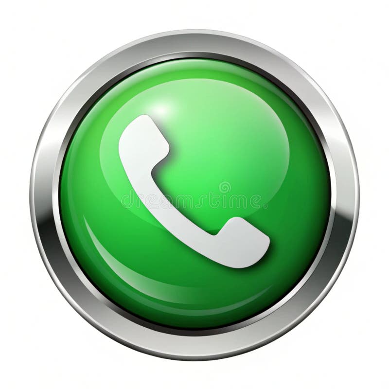 Phone Call Contact Button Isolated on White Stock Illustration ...