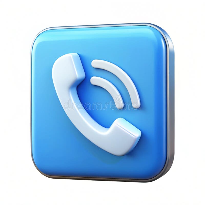 Phone Call 3D Icon Isolated on White Background Stock Illustration ...