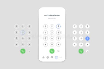 Phone Call Dial. Realistic Mobile Phone Screen with Number Pad Dial ...