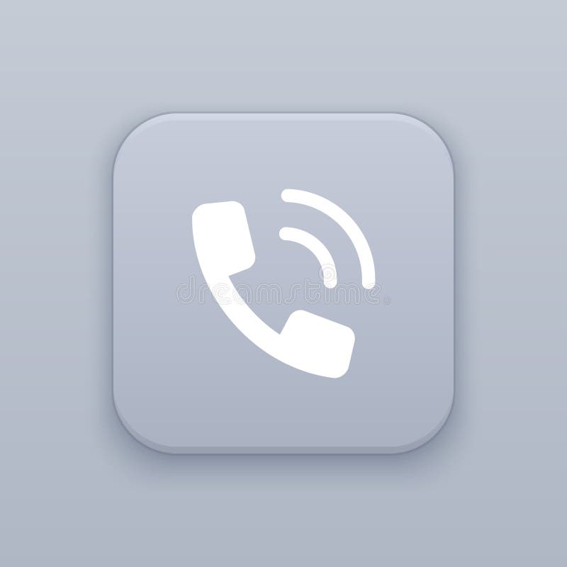 Phone Call, Gray Vector Button with White Icon Stock Vector ...