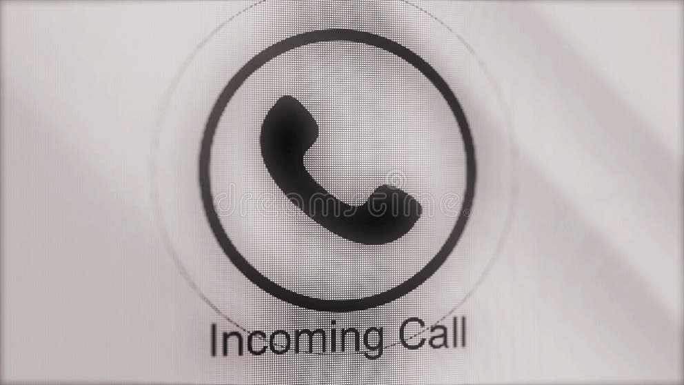 Phone Call Icon. Animation of Black and White Phone Call Stock Photo ...