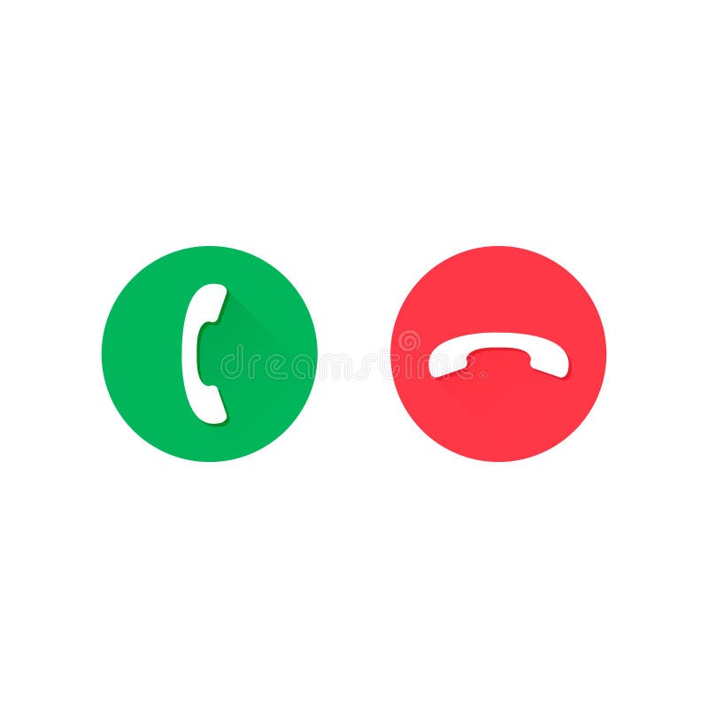 Phone Call Icon Button, Answer or Reject Call Sign. Vector Isolated ...