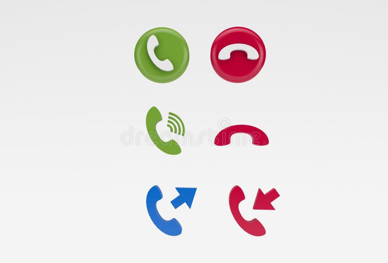 Phone Call Icon Contact Concept 3d Illustration Minimal 3d Render Stock ...