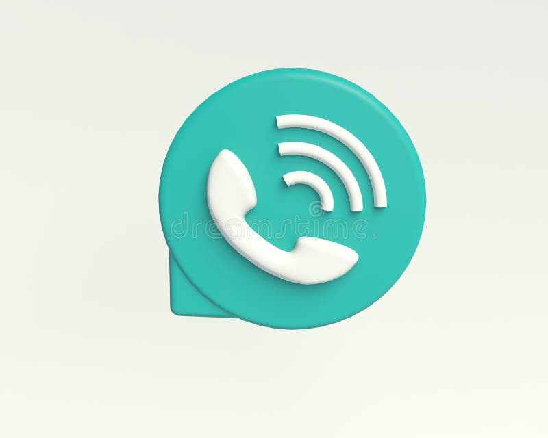 Phone Call Icon. 3d Flat Rounded Symbol Stock Illustration ...