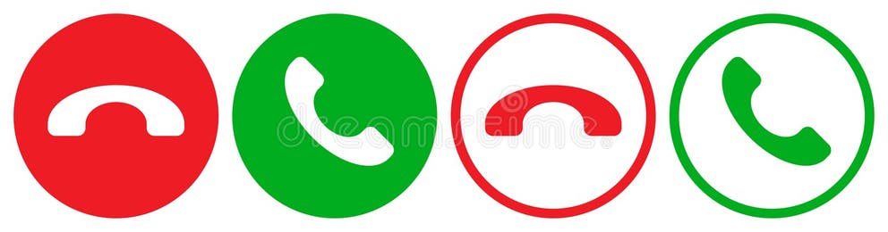 Phone Call Icon Set. Answer and Decline Call Phone Button Stock Vector ...