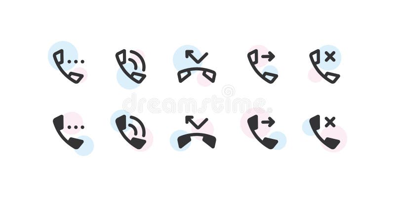 Phone Call Icon Set. Handset Illustration Symbol Stock Vector ...