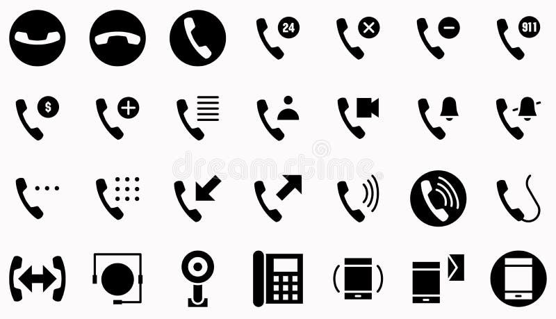 Phone Call Icon Symbol or Illustration. Editable Stroke and Color Stock ...