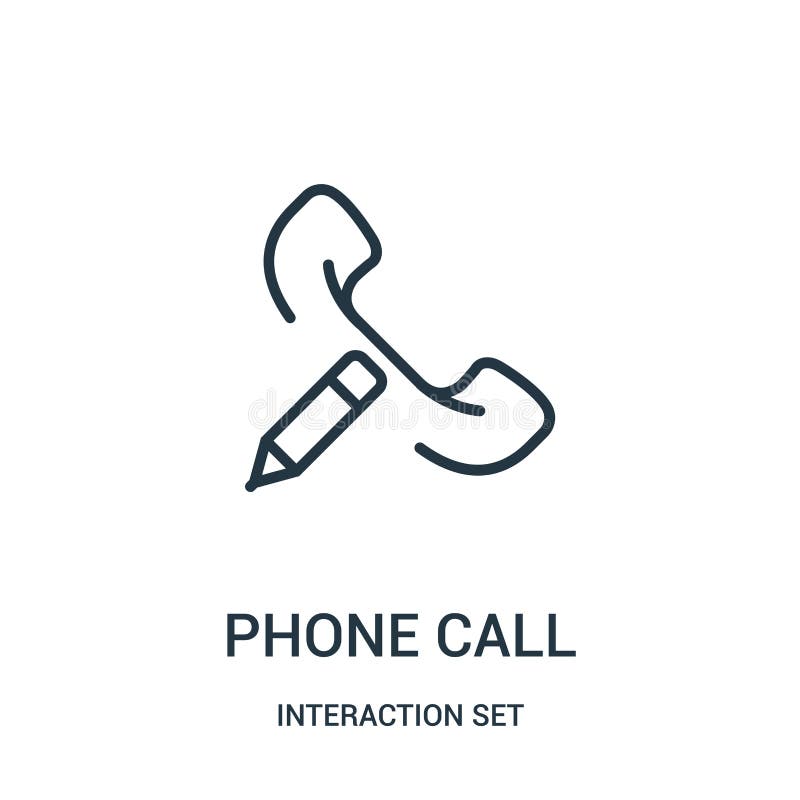 Phone Call Icon Vector from Interaction Set Collection. Thin Line Phone ...