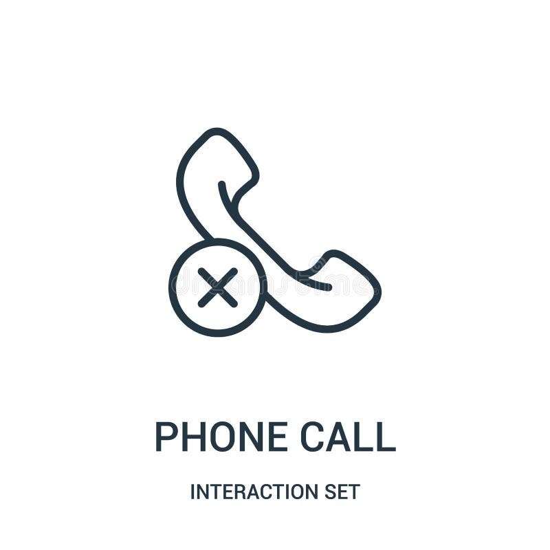 Phone Call Icon Vector From Interaction Set Collection. Thin Line Phone ...