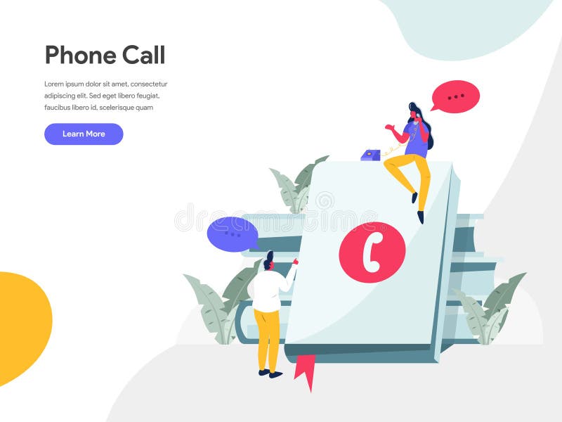 Phone Call Illustration Concept. Modern Flat Design Concept of Web Page ...