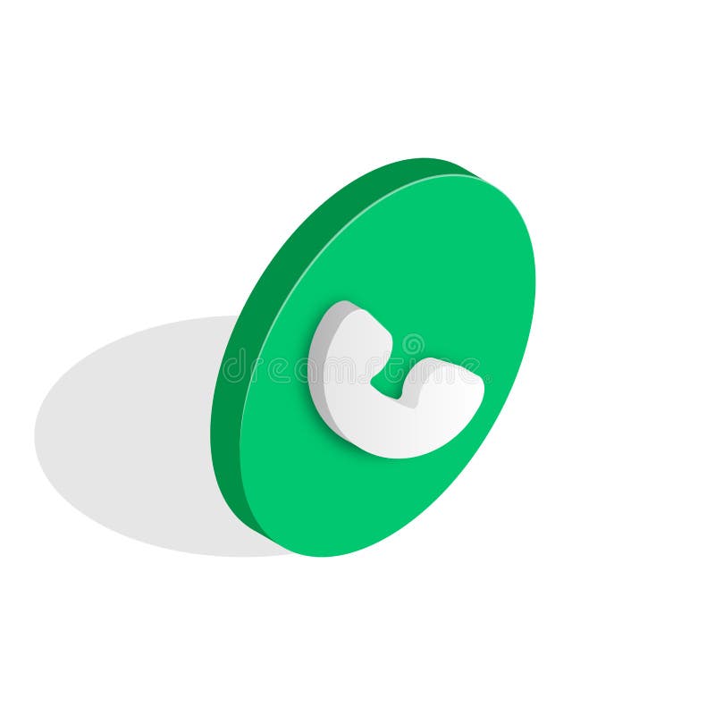 Phone Call Isometric Icon Green Stock Vector - Illustration of call ...