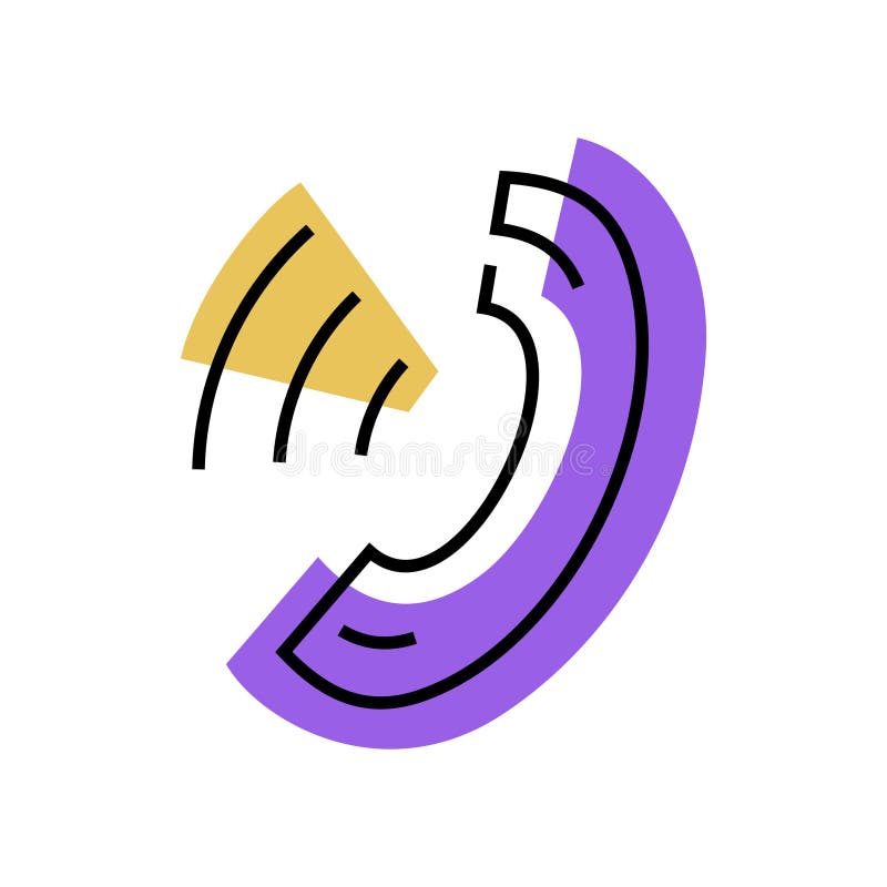 Phone Call Line Colourful Icon. Handset Illustration. Stock Vector ...