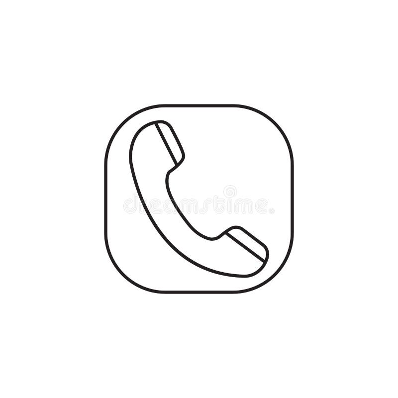 Phone Call Line Icon, Incoming and Vintage Stock Vector - Illustration ...