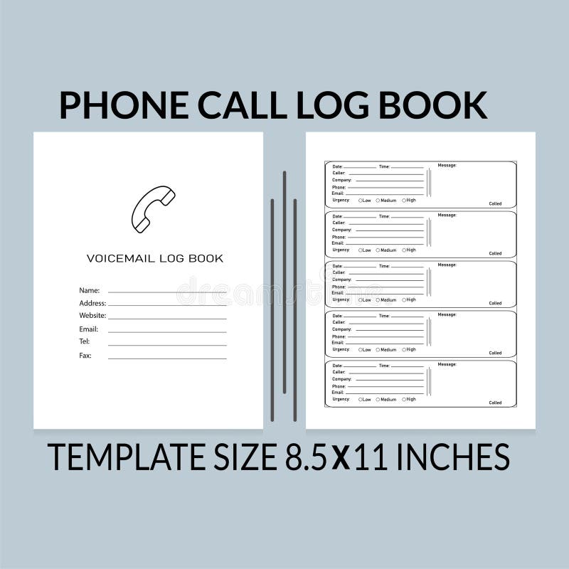 Phone Call Log Book - KDP Interior Design - Printable Low-Content Books ...