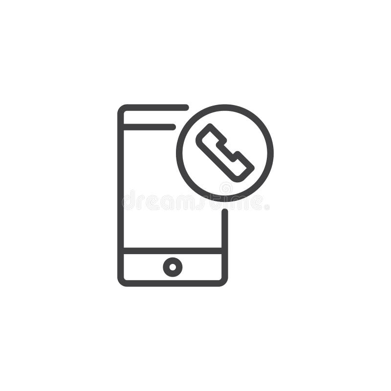 Phone call outline icon stock vector. Illustration of perfect - 123730229