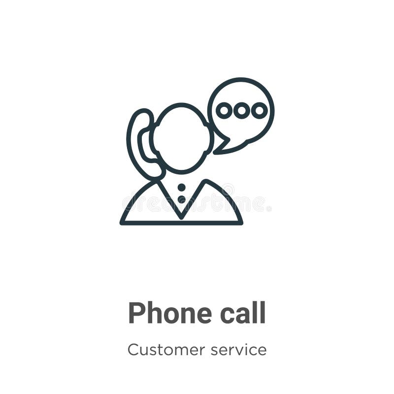 Phone Call Outline Vector Icon. Thin Line Black Phone Call Icon, Flat ...