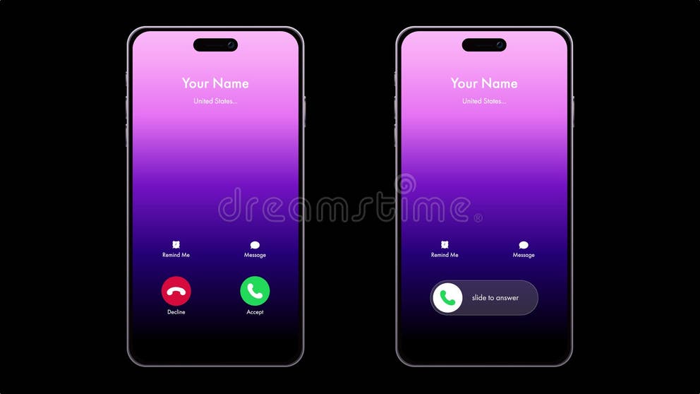 Phone Call Screen Interface. Incoming Call Template on Smartphone ...