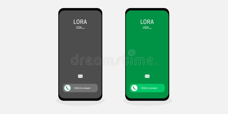 Phone Call Screen Interface. Slide To Answer Stock Vector ...