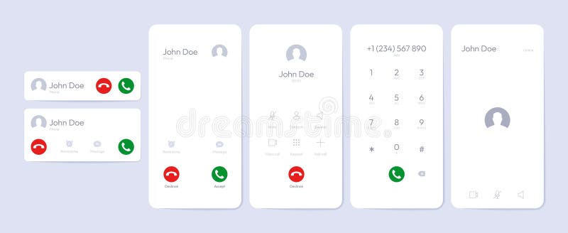 Phone Call Screen Template. Mobile Smartphone with Touchscreen Dialing ...