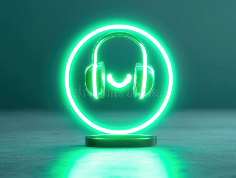 Phone Call Symbol Glowing in Green Minimalistic Setting Closeup Stock ...