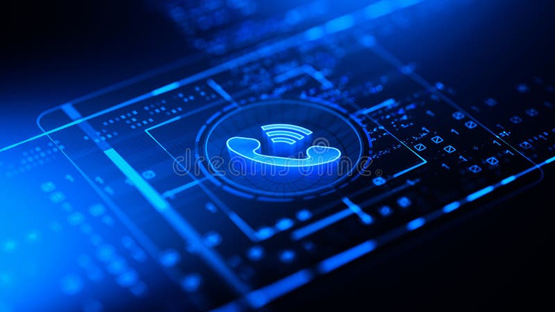 Phone Call Symbol on Virtual Interface - Digital Communication Concept ...