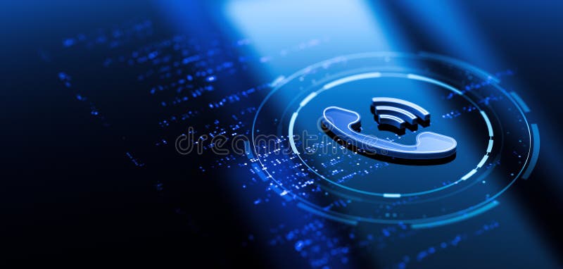 Phone Call Symbol on Virtual Interface - Digital Communication Concept ...