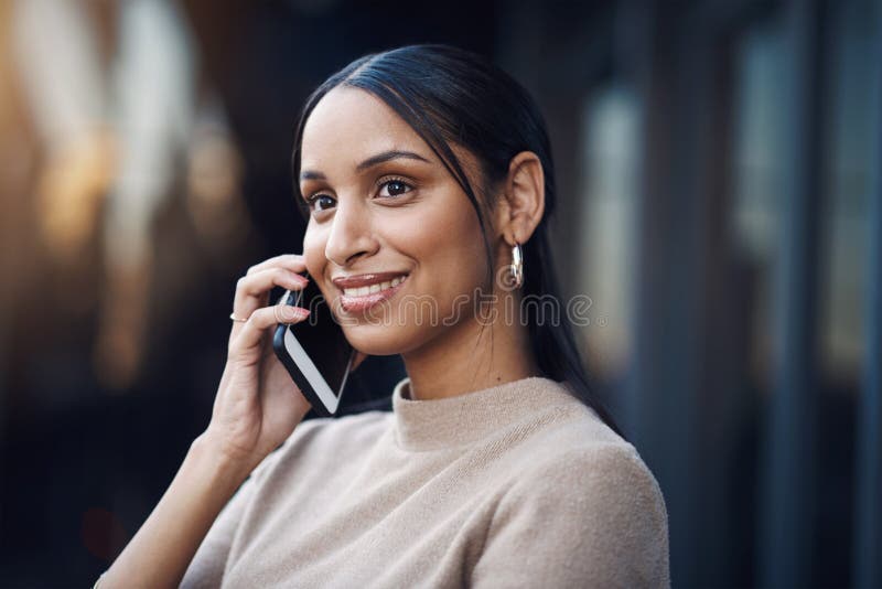 Phone Call Talking And Business Woman In City For Conversation