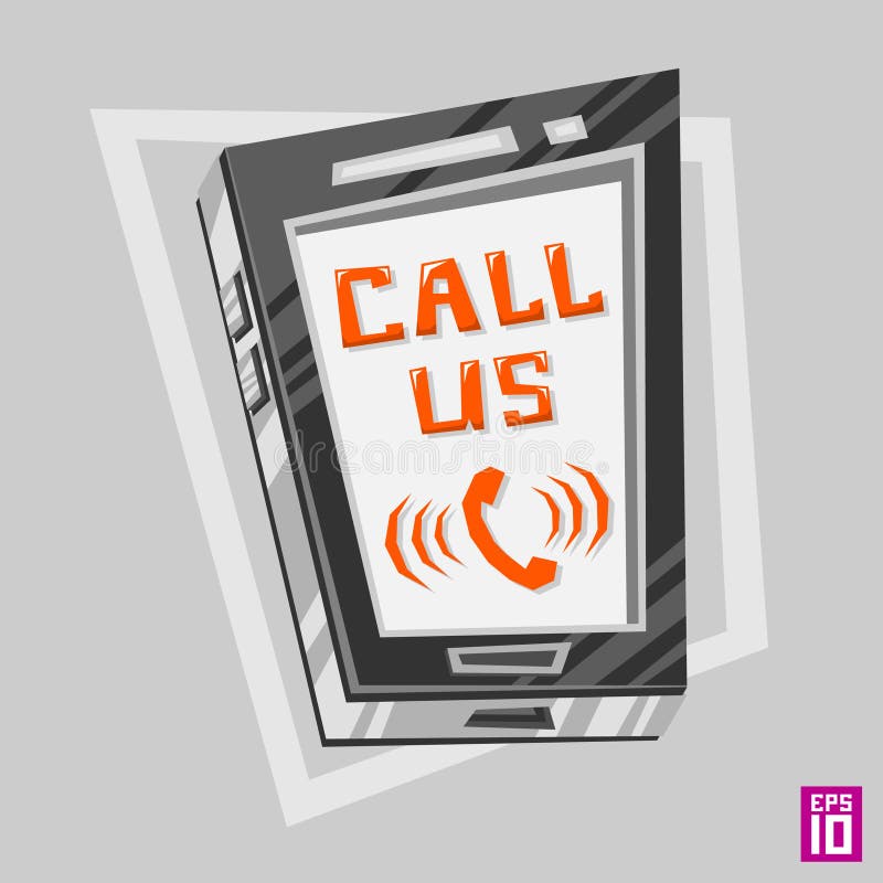 Phone Call us stock vector. Illustration of button, form - 70415745