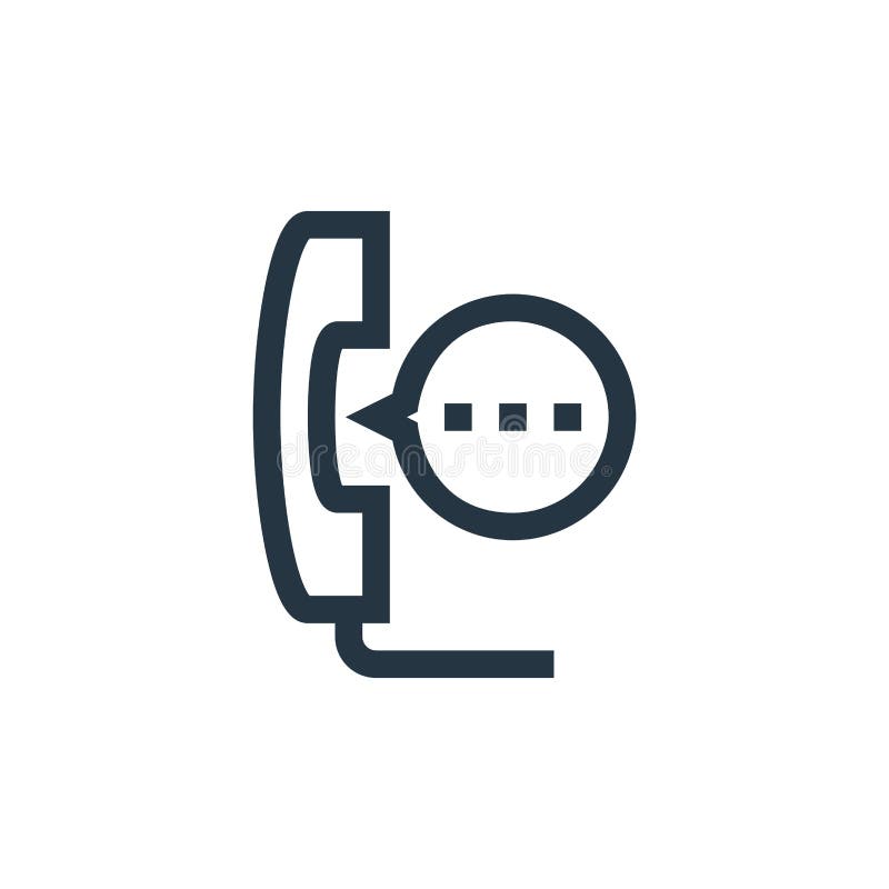 Phone Call Vector Icon Isolated on White Background. Outline, Thin Line ...