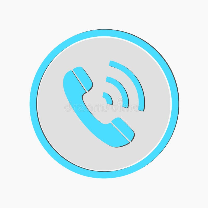 Phone Call Vector Icon. Style is Flat Rounded Symbol, Blue Color ...