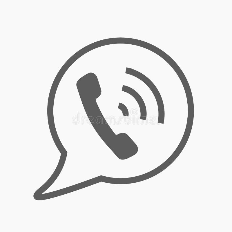 Phone Call Vector Icon. Style is Flat Rounded Symbol, Gray Color ...