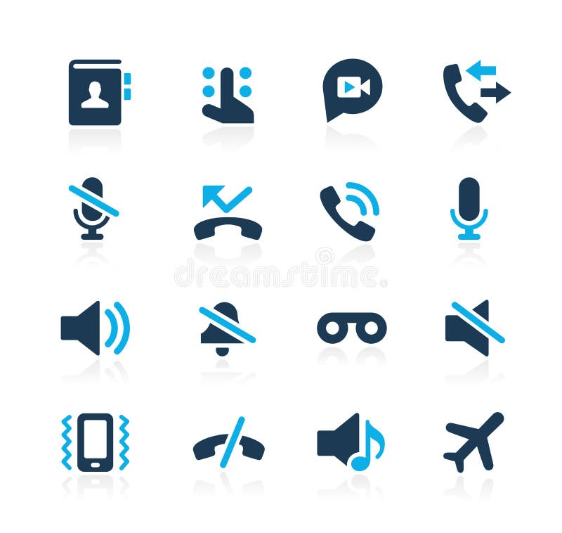 Phone Calls Interface Icons Azure Series Stock Vector - Illustration of ...