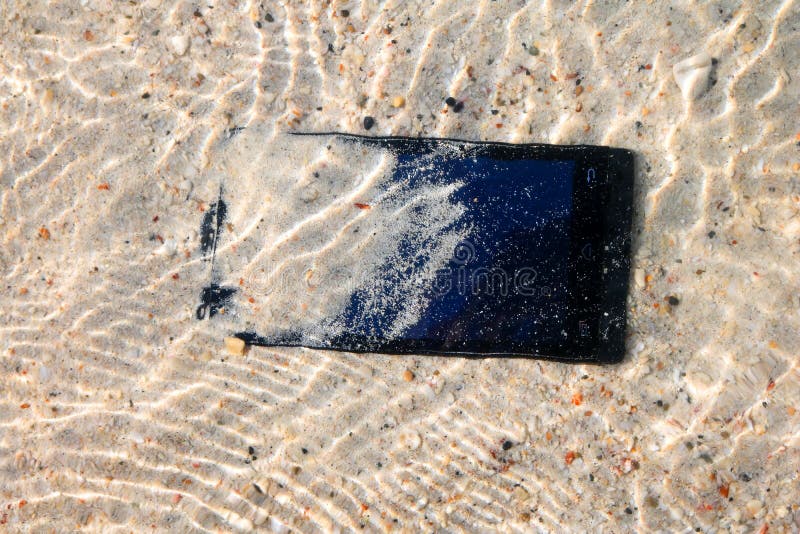 The Phone Camera Fall To the Sea Water. Stock Image - Image of housing ...