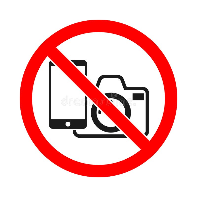 No Phone, No Camera Sign on White Background Stock Illustration ...