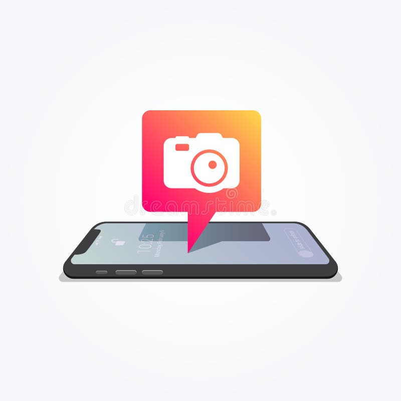 Phone Camera Tag Icon stock vector. Illustration of camera - 208018212