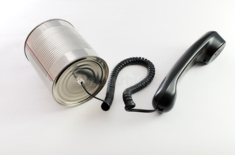 Tin can phone stock photo. Image of cord, fashioned, audio - 6038674