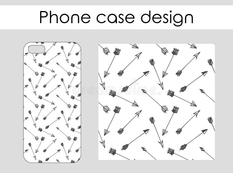 Phone Case with Arrows Pattern Design. Stock Vector - Illustration of ...
