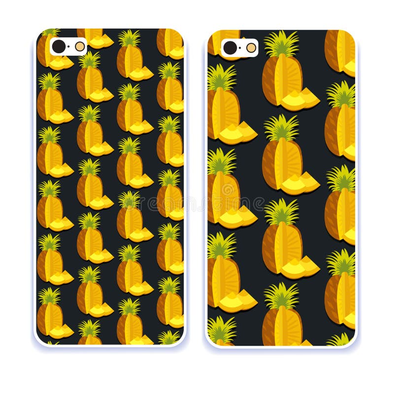 Phone Case Collection.Background Made of Pineapple in Flat Design Stock ...