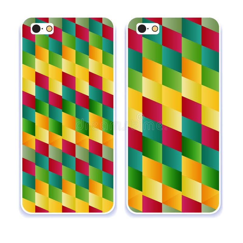 Phone Case Collection.Vector Retro Colorful Geometry Pattern Stock ...