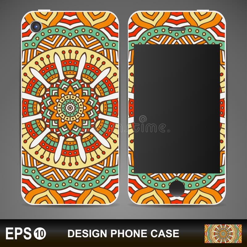 Phone case design stock vector. Illustration of ornament - 55655899