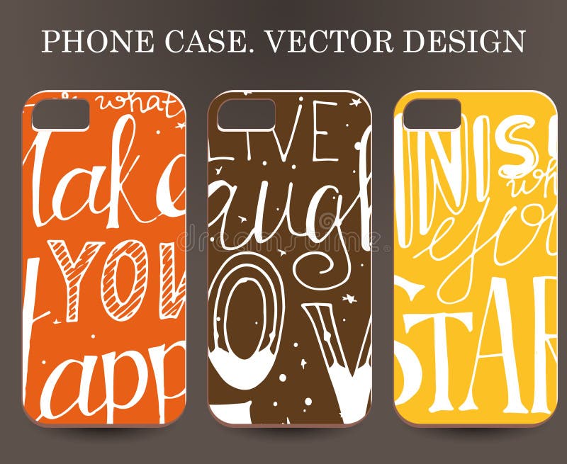 Phone Case. Vintage Vector Background. Sticker Background on Phone ...