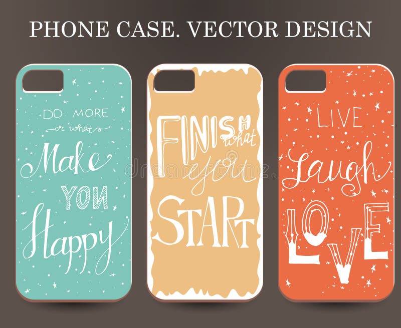 Phone Case. Vintage Vector Background. Sticker Background on Phone ...